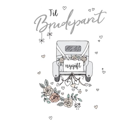 BRYLLUPSKORT HÅNDLAGEDE CHAMPAGNE, BIL,
